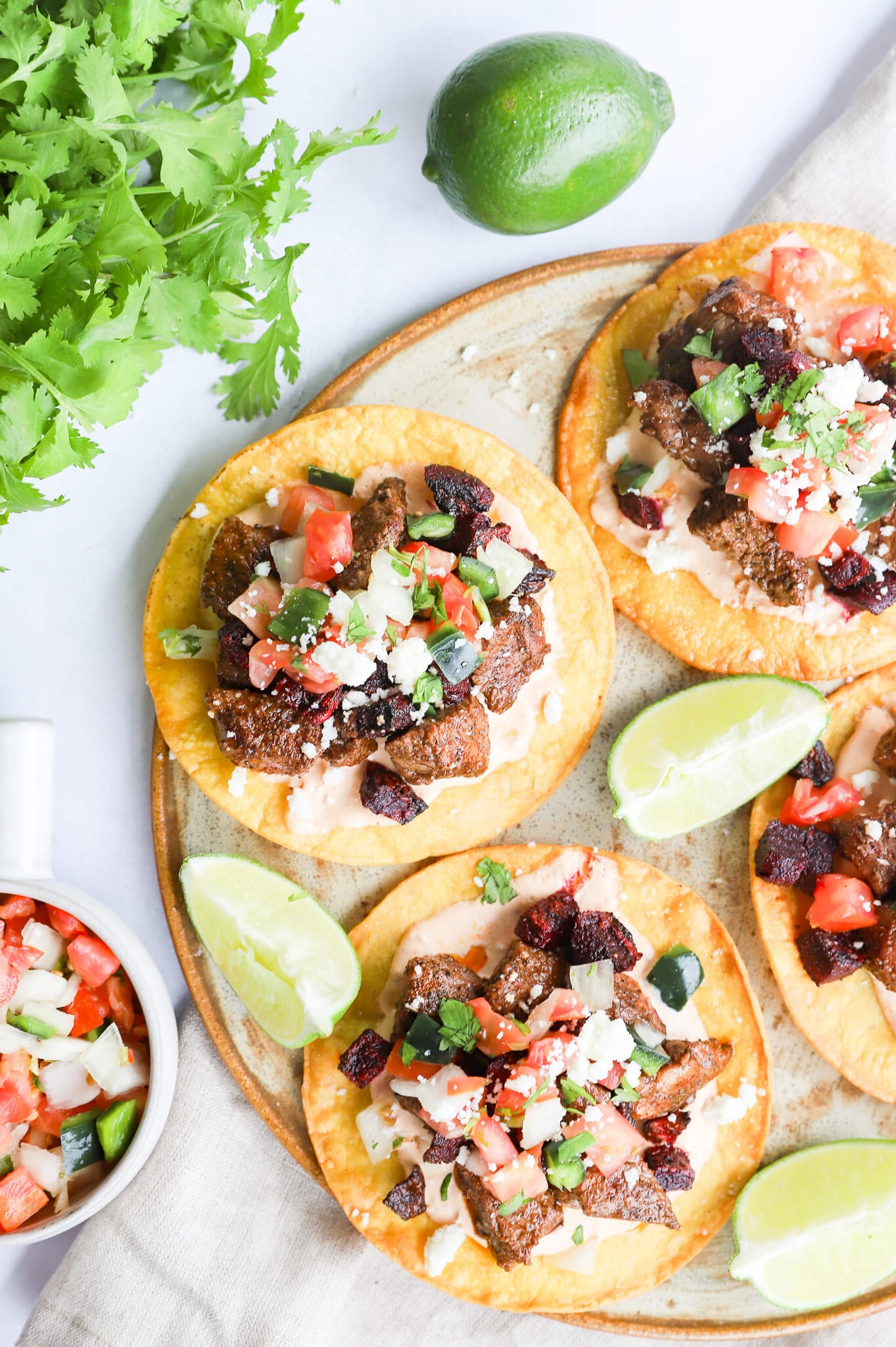 Beet and Steak Tostadas - Jihi Kitchen